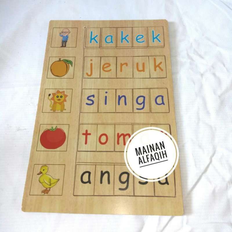 Jual Mainan Edukasi Puzzle Kayu Belajar Membaca Dan Menulis Di Seller