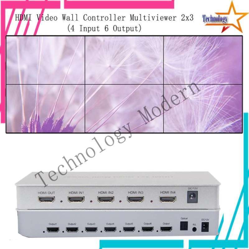 Jual Video Wall Controller Multiviewer 2x3 3x2 Utk 6 TV 4 Input 6