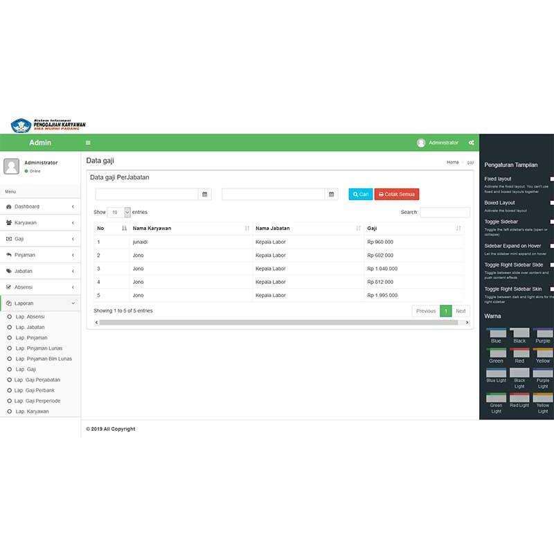 Jual Source Code Web Aplikasi Pengolahan Gaji Karyawan Sekolah Dengan