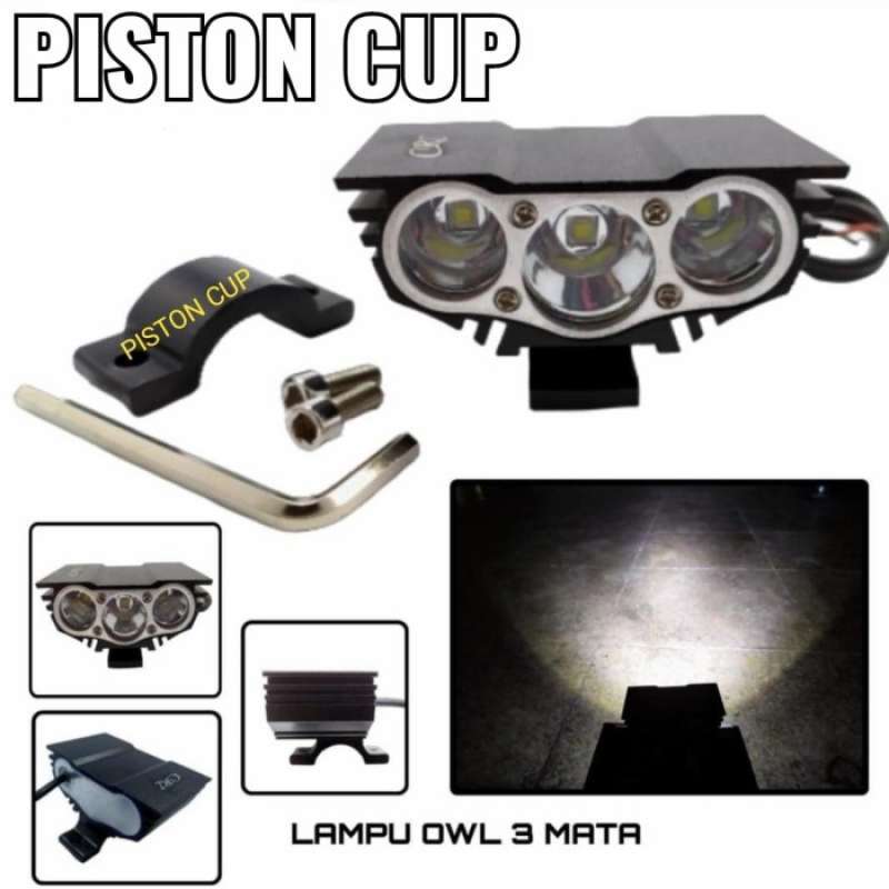 Promo Lampu Tembak LED OWL 3 Mata 30 Watt Motor Mobil Sorot Cree