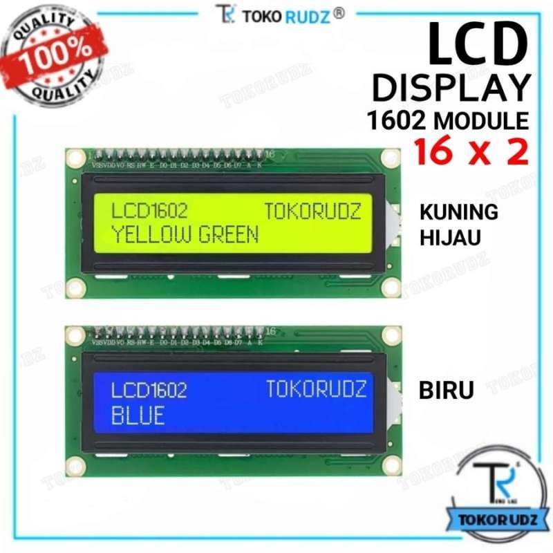 Jual LCD Display 1602 16x2 Karakter Backlight Hijau Biru Modul Arduino