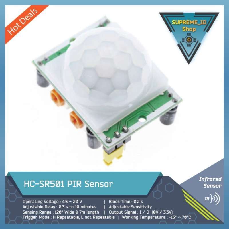 Promo Hc Sr501 Human Sensing Pir Detection Sensor Iot Arduino
