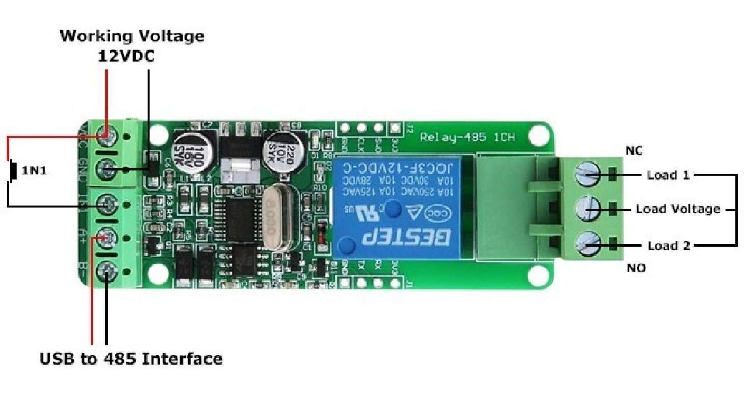 Jual Modul Modbus Rtu Ch Way Channel V Relay Optocoupler Rs Ttl