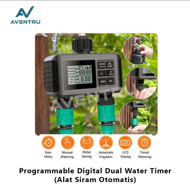 Promo Dual Water Timer System Auto Alat Penyiram Air Taman Tanaman