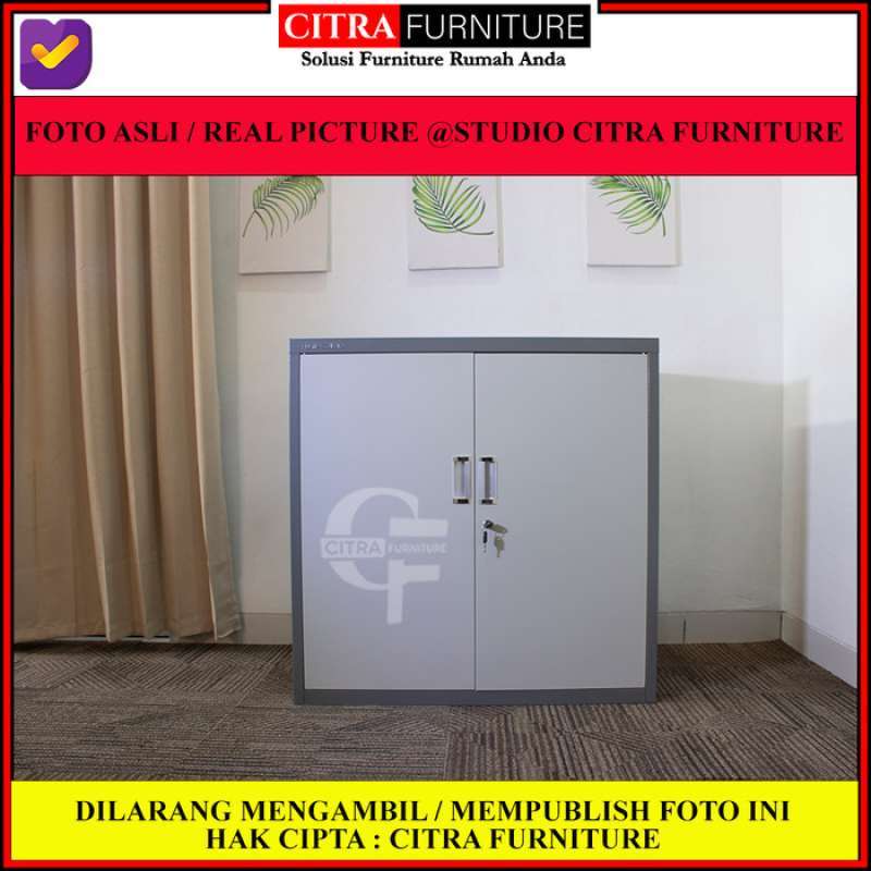 Jual Lemari Arsip Besi 2 Pintu Buka Swing Pendek Lemari Kantor Dokumen