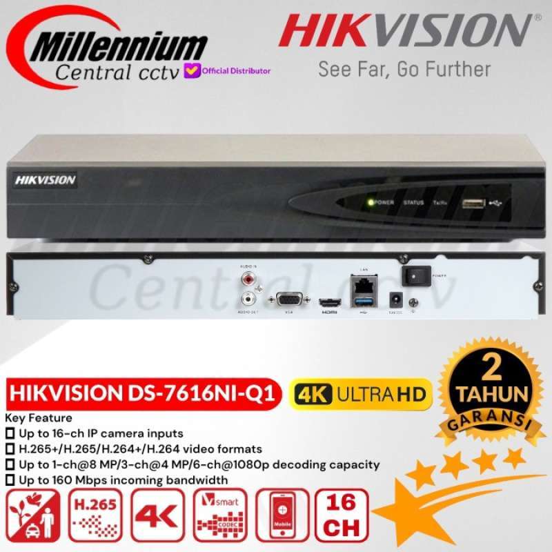 Jual Nvr Hikvision 16ch Ds 7616ni Q1 Nvr Hikvision 16 Channel Hdd