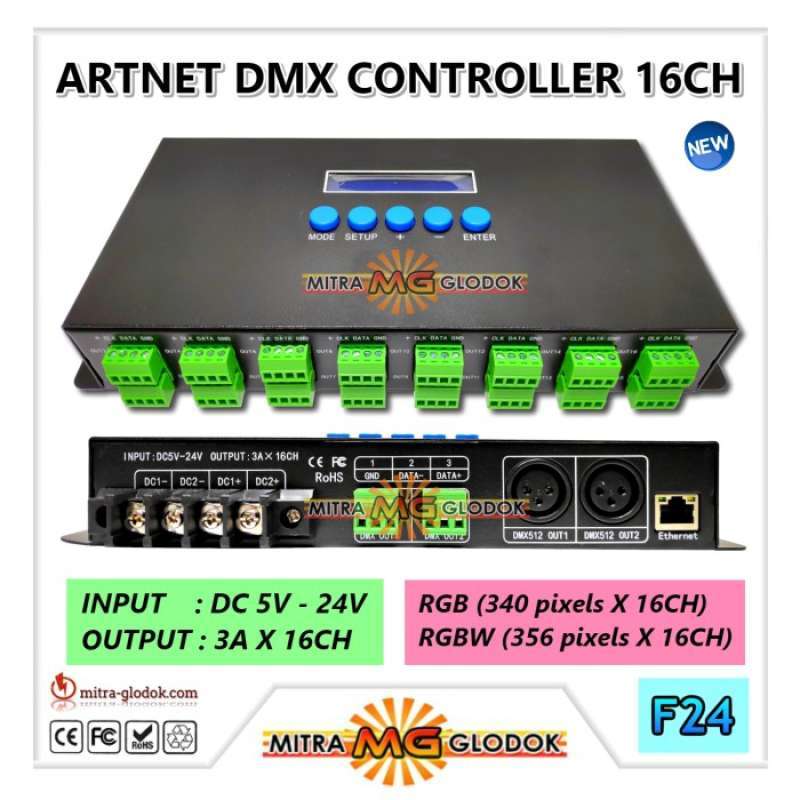 Promo Artnet Art Net Dmx Controller Spi 16 Channel 16ch Bc216 Led Pixel