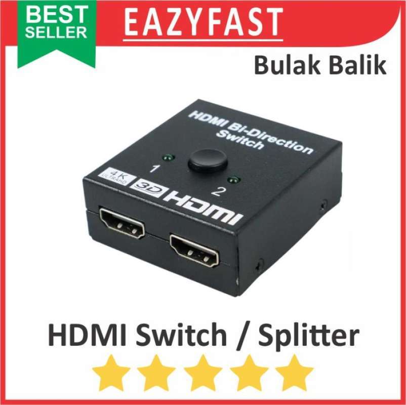 Jual Hdmi Switch Splitter Duplicator Input Output 2 Port Kabel Arah