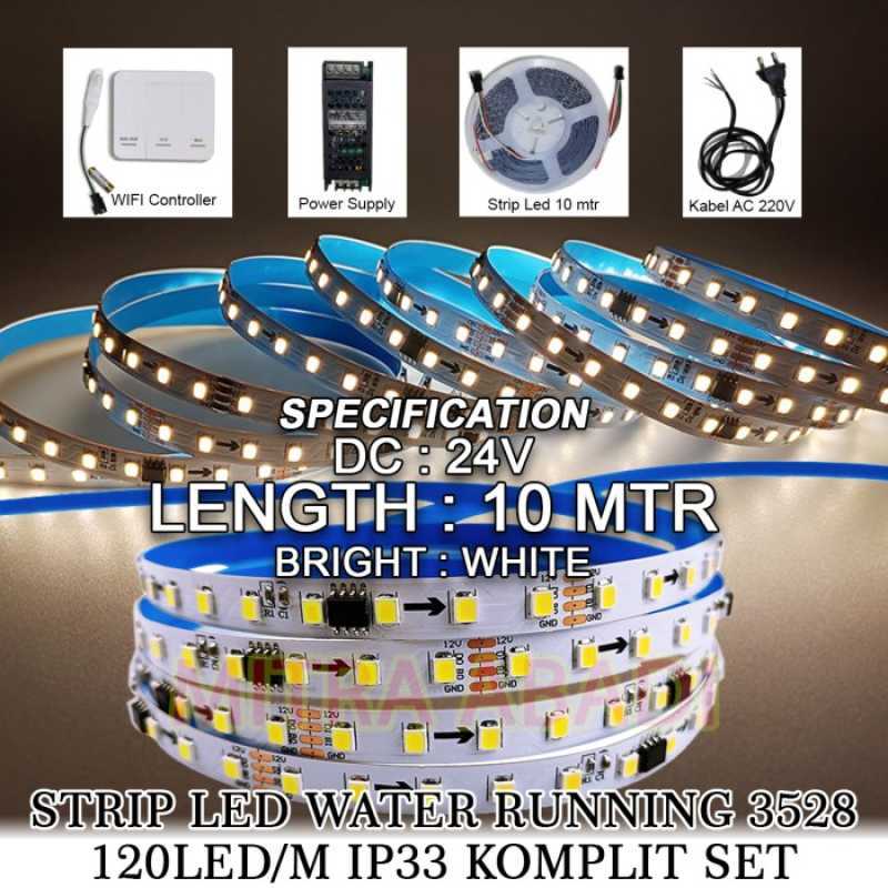 Promo PAKET KOMPLIT LED STRIP WATER RUNNING IC WS2811 SMD 3528 IP33