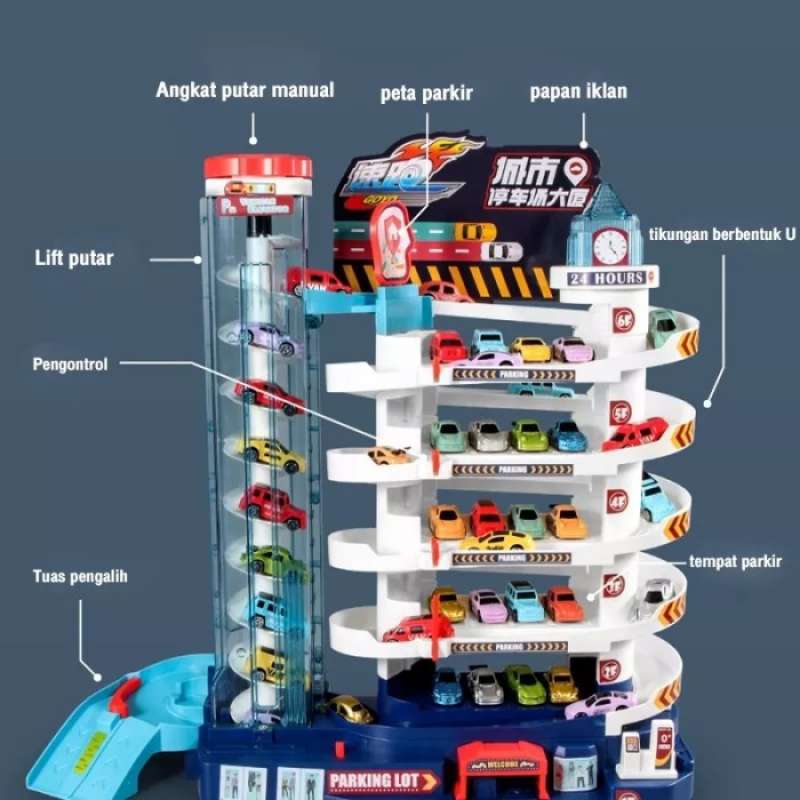 Promo Mainan Simulasi Gedung Parkir Mobil Lift Simulation Diskon 23 Di