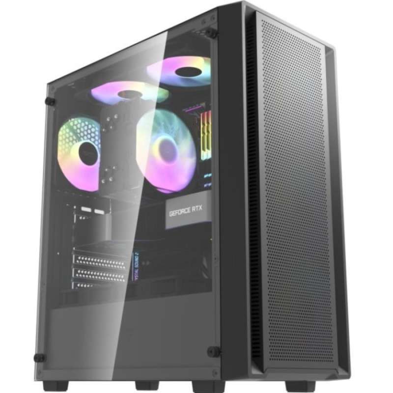 Promo Darkflash Dk353 Black Free 4 Fan Argb Atx Gaming Case Diskon 23