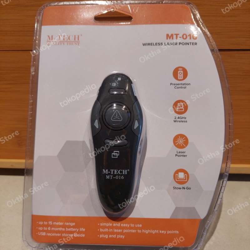 Promo M TECH LASER POINTER MT 016 ALAT WIRELESS PRESENTASI W MOUSE