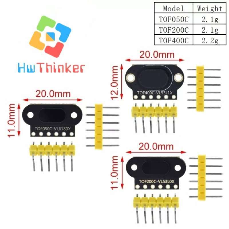 Jual Modul Sensor Jarak Tof Tof050c Vl6180x Tof200c Vl53l0x Tof400c