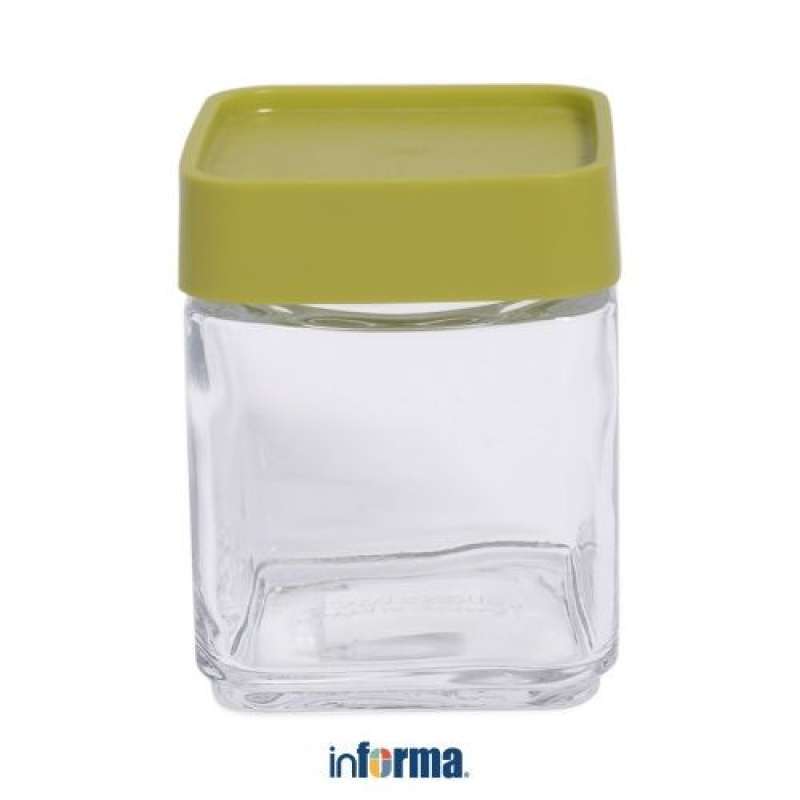 Promo Informa Glasslock 500 Ml Block Stoples Kaca Square Hijau