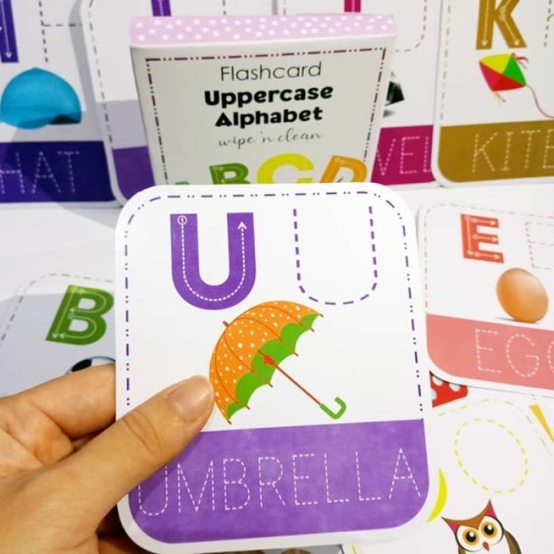 Promo Flashcard Wipe N Clean Uppercase Alphabet English Flashcards