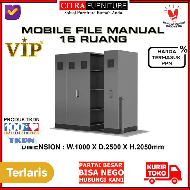 Jual Vipâ Mobile File Manual Sistem Roll O Pack 16 Compartment Lemari
