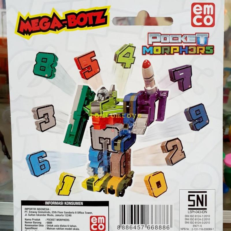 Jual Emco Pocket Morphers Numbers Robot Angka Megabotz Mainan