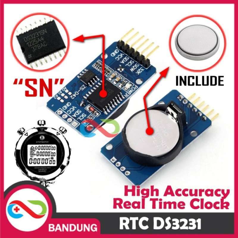 Promo Rtc Ds3231 Seri Sn Real Time Clock I2c Battery Module Sn