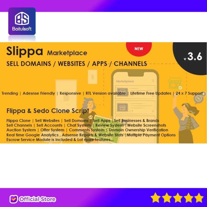 Promo SOURCE CODE APLIKASI SLIPPA DOMAINS WEBSITE APP SOCIAL MEDIA