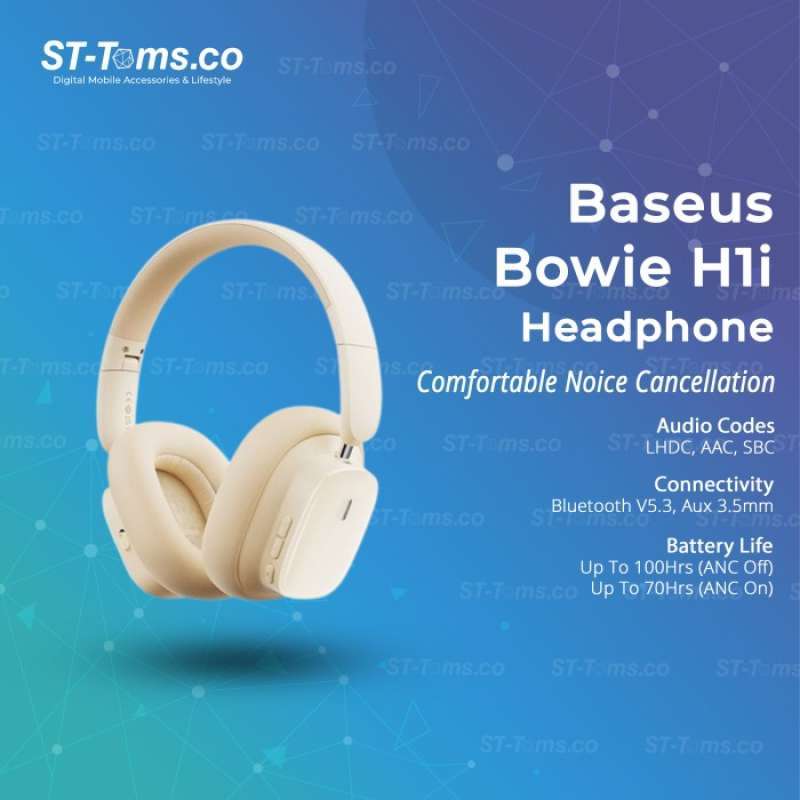 Promo Baseus Bowie H1i H 1i Bluetooth Headphone Hybrid Anc 3d Spatial