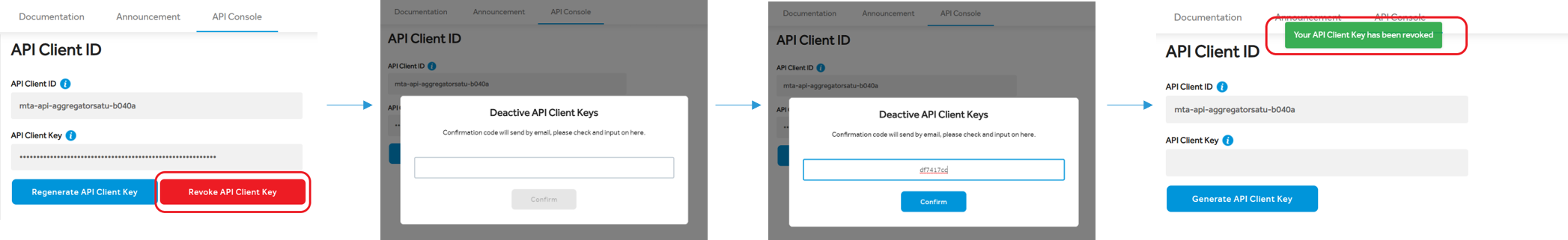 Regenerate API Client Key