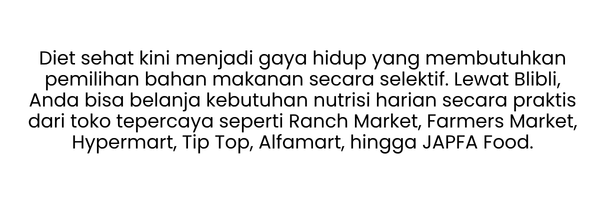 Belanja Bahan Makanan Diet Sehat