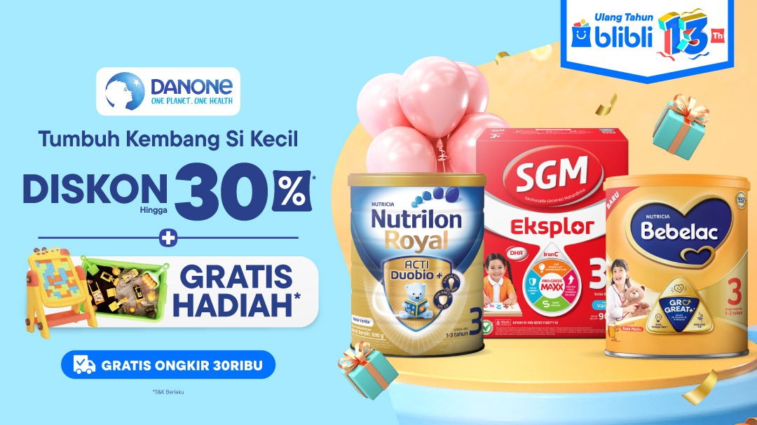 Promo Bliblimart Danone -Diskon Hingga 30% Juli 2024 | Blibli