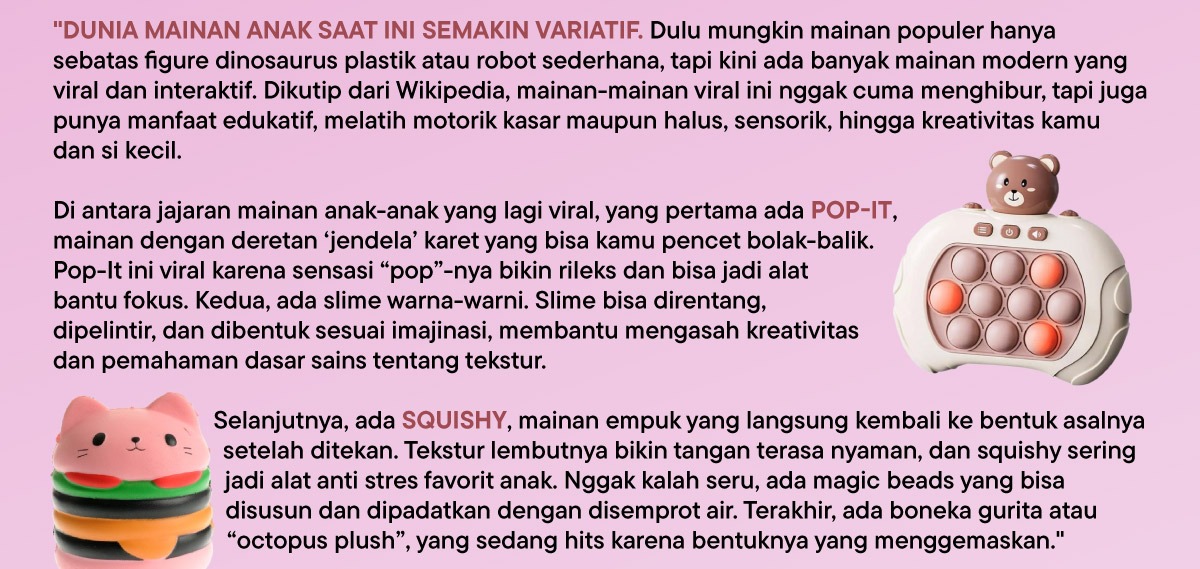 5 Mainan Anak Yang Lagi Viral, Hits Banget di Kalangan Anak-Anak!