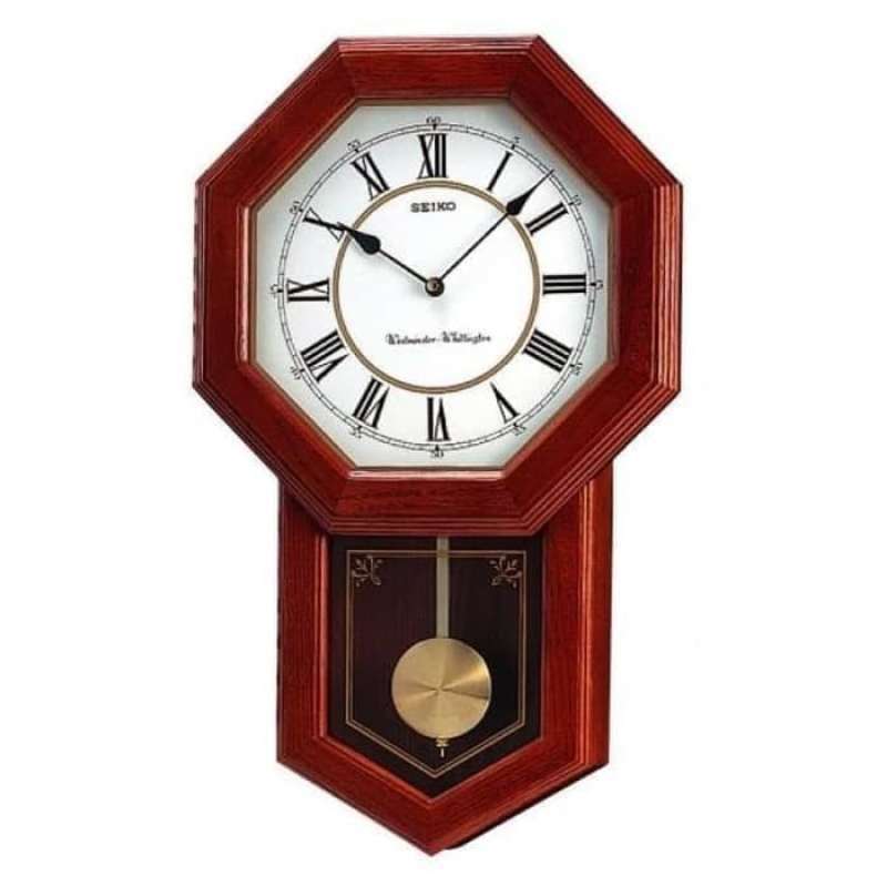 Jam Dinding SEIKO Kayu Japan Westminster QXH110B QXH110 Brown Original