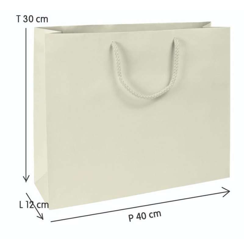 Paper Bag Ivory 210 gr Talikur Putih Polos ukuran 40x12x30