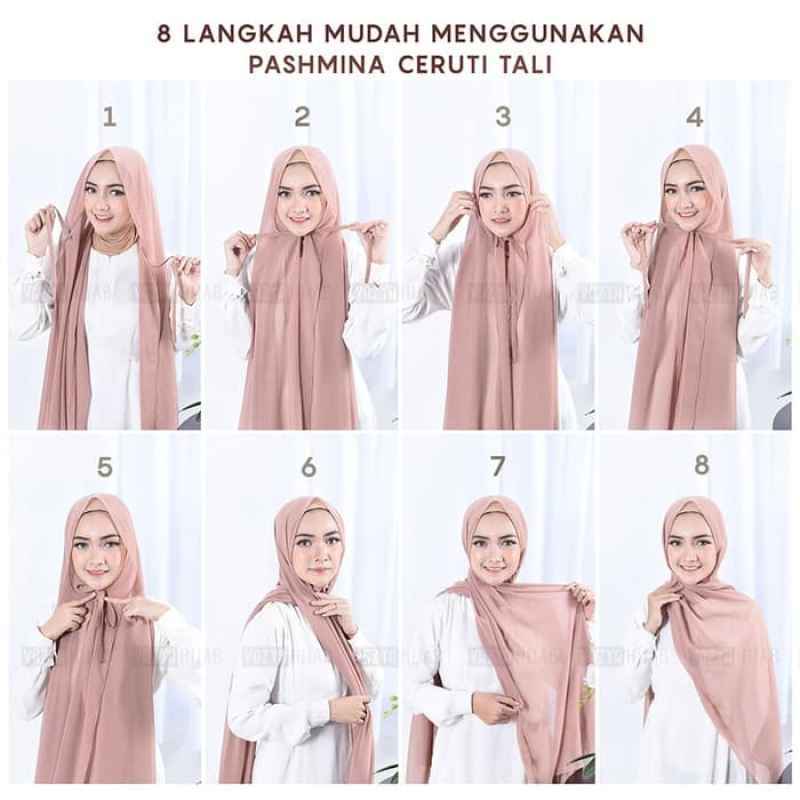 tutorial hijab pashmina instan