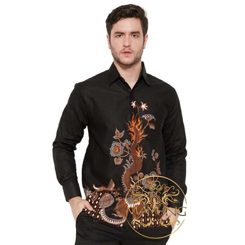 batik black dragon
