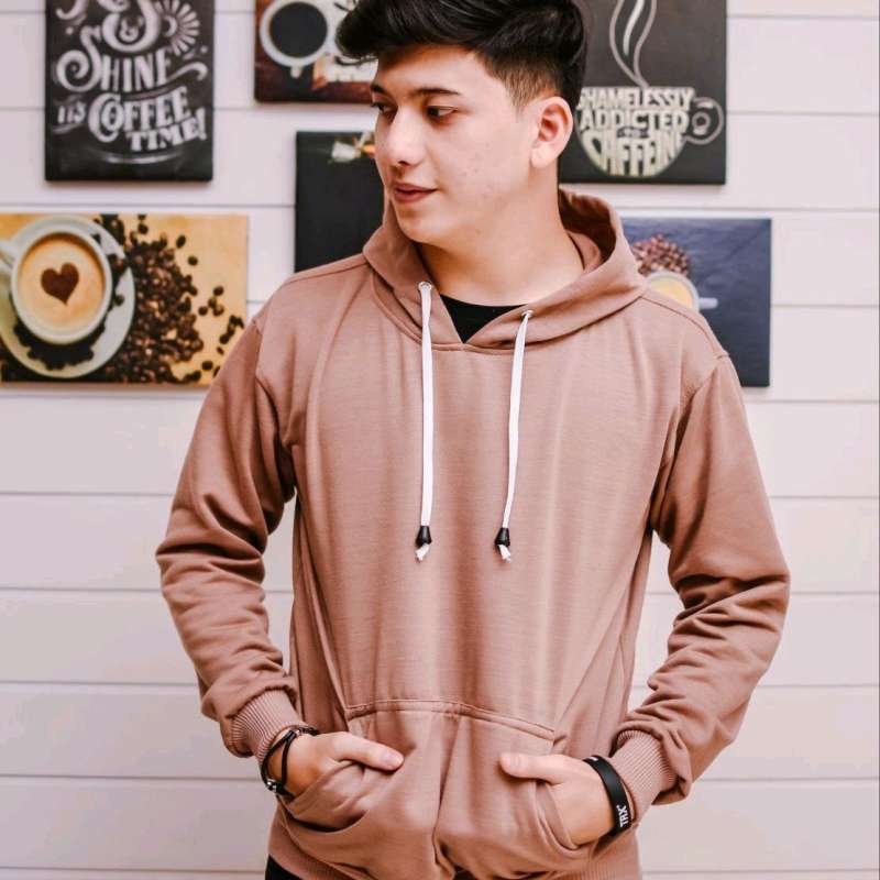 Hoodie Polos Natural Basic Standar Bahan Fleece
