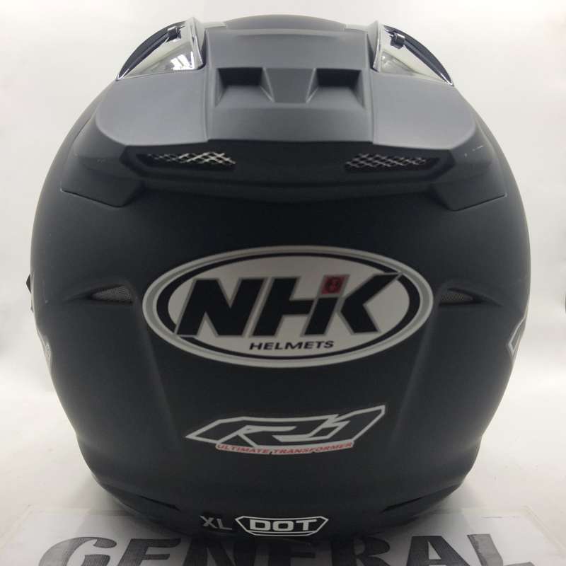 Jual Helm Nhk R1 Solid Black Doff Hitam Dop Double Visor Half Face - M ...
