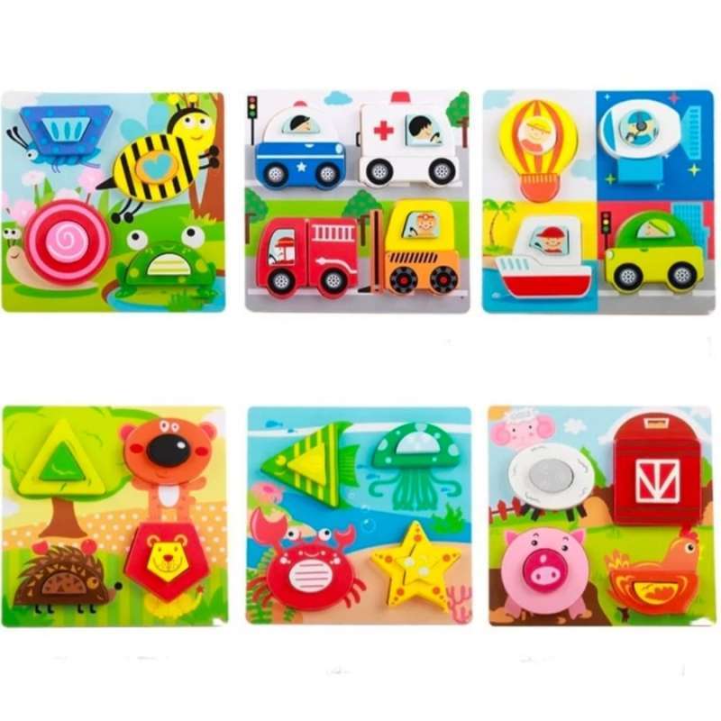 Jual Mainan Edukasi Anak ~ Puzzle Timbul 3D KABI ~ PUZZLE CHUNKY ...