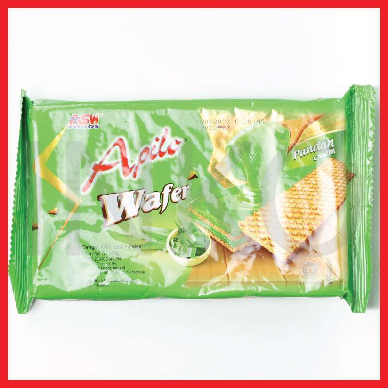 Jual Apilo Wafer Pandan Cream Wafer Dengan Krim Rasa Pandan 80gr Di ...