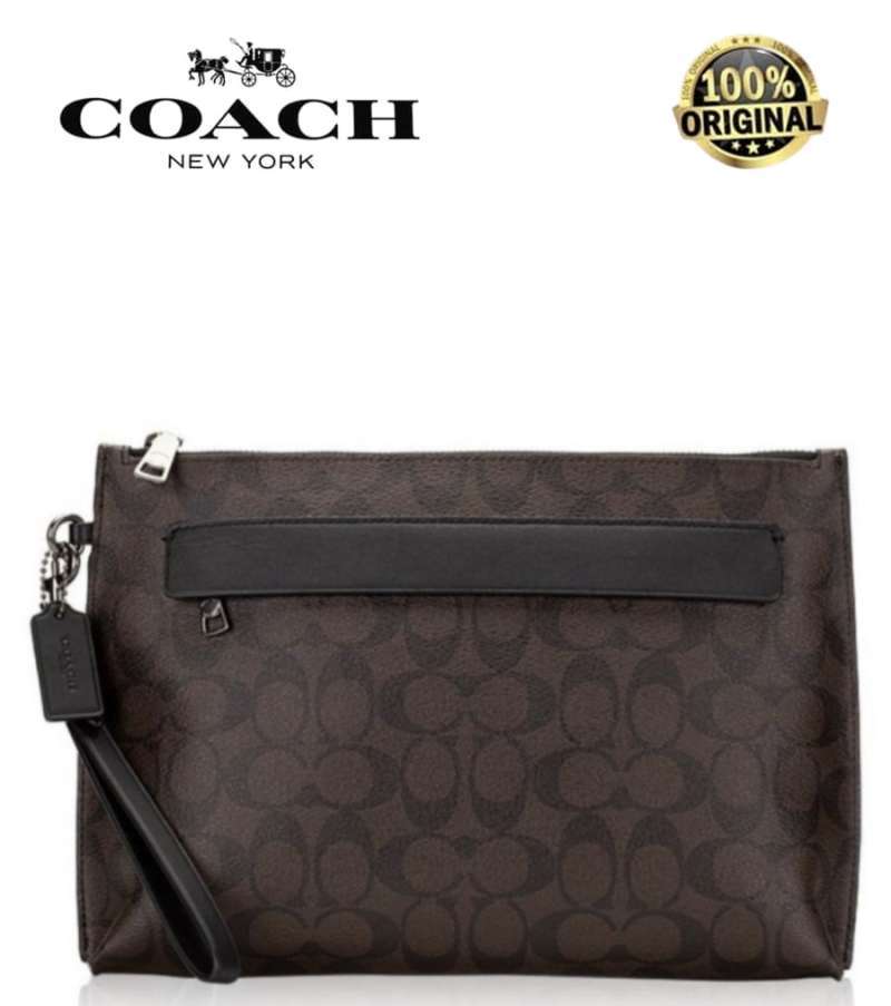 Promo Coach Clutch Men Signature Black Original 100% Black Diskon 57% ...