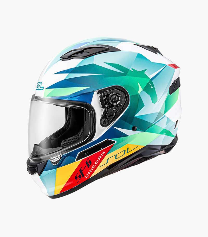 Jual Helm Motor Cross Full Face SF-6 UNICORN with LED Include Backup ...