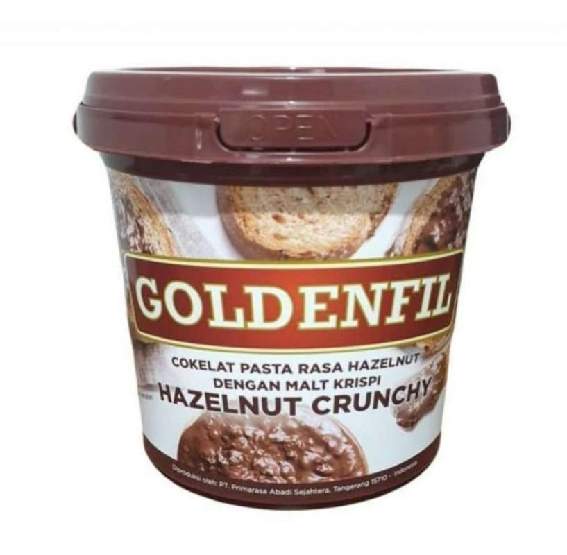 Jual Goldenfil Hazelnut Crunchy 1kg Selai Roti Goldenfil Halal Di ...