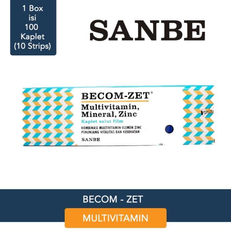 Jual BECOM ZET - BECOMZET MULTIVITAMIN MINERAL ZINC - VITAMIN C 750 MG ...