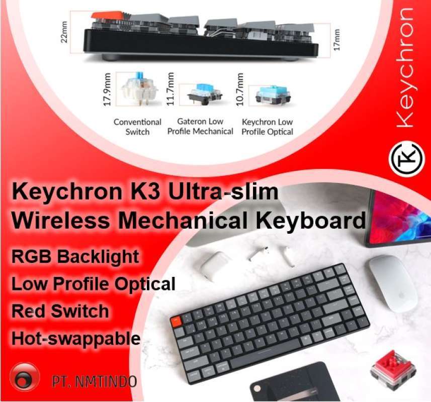 Jual Keychron K3 Ultra Slim RGB Backlight Aluminum Frame Low Profile ...