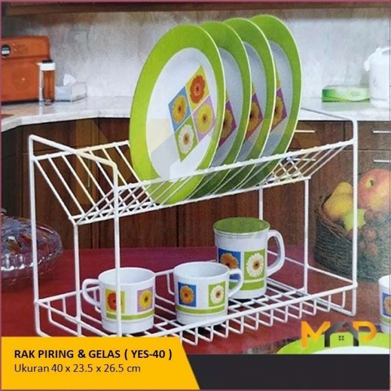 Promo MODELLINE Rak Piring Besi 2 Susun Rak Piring Minimalis YES-40 ...
