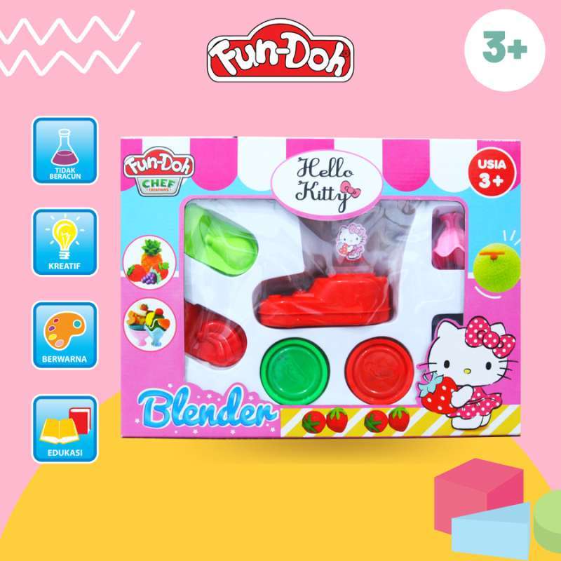 Promo Mainan anak edukasi lilin / fundoh Blender Fun Doh X Hello Kitty ...