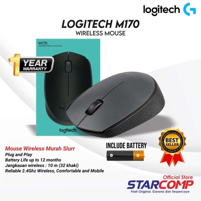 Jual Logitech Mouse M170 Wireless Original di Seller Starcomp Jogja ...