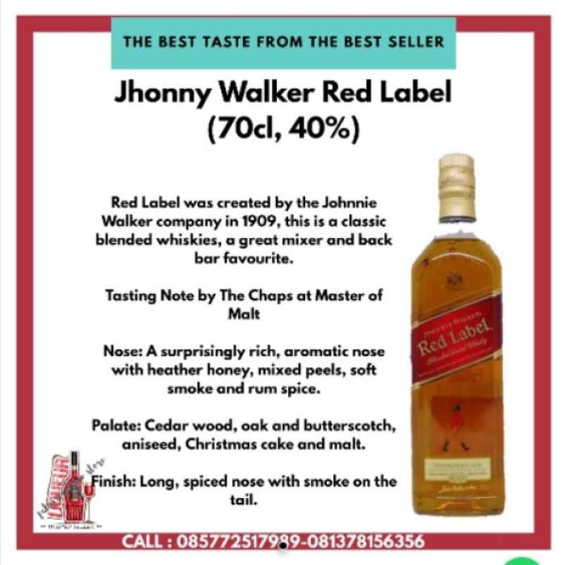 Jual Johnnie Walker Red Label (70cl, 40%) di Seller Queen liquor ...