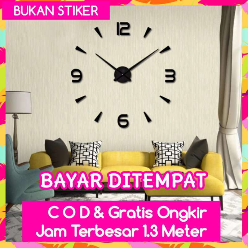 Jual Jam Dinding Besar 130cm 3D Timbul Jam Dinding Jumbo Arab Hijaiyah ...