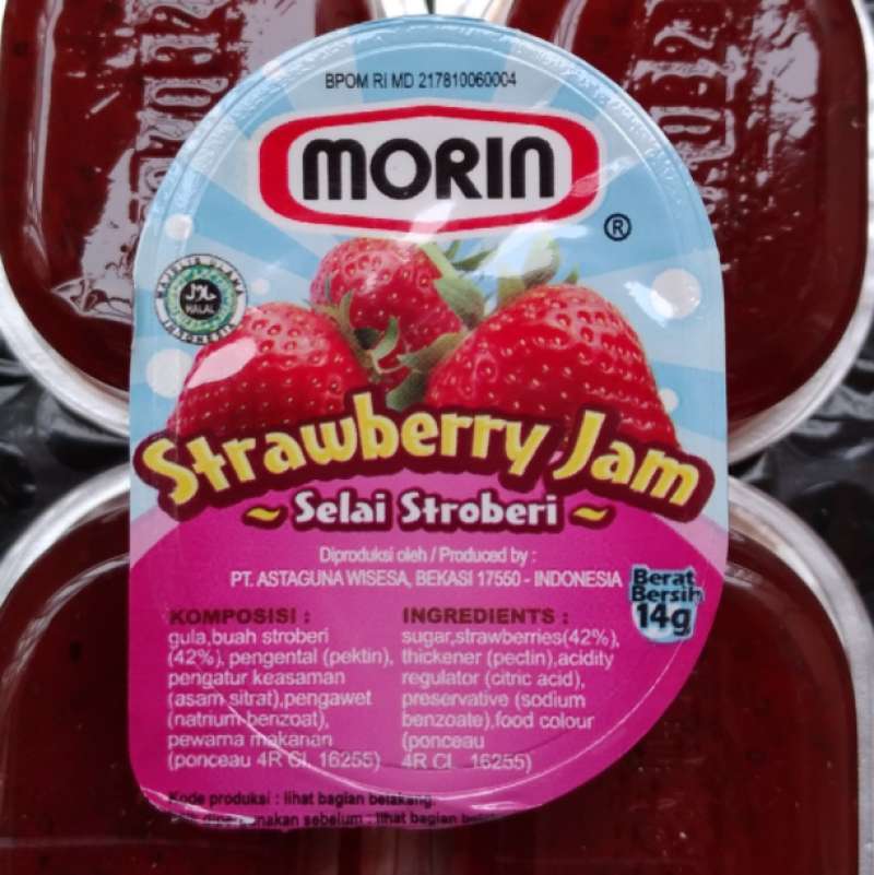 Jual Morin Selai Strawberry Jam, 14g x 48 pcs (1 Pak) di Seller Toko ...