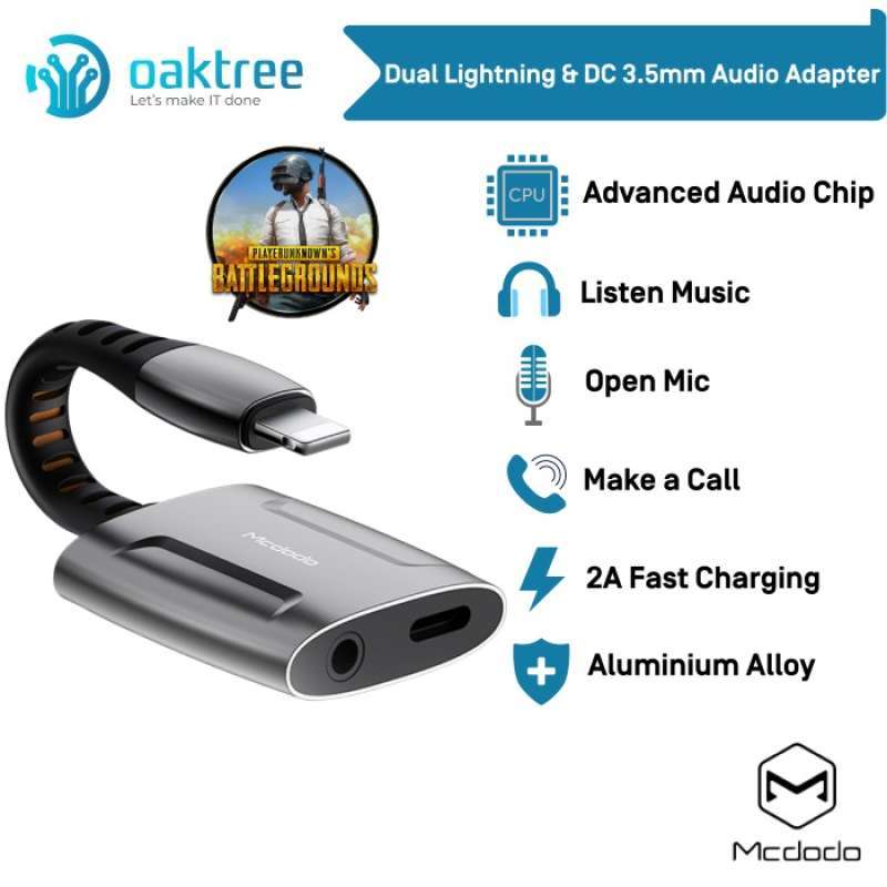 Jual Mcdodo Splitter Iphone Lightning To Dc 3.5Mm Audio Jack Splitter ...