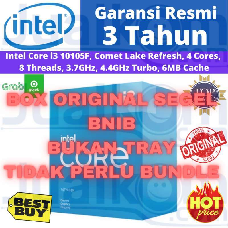 Jual Processor Intel Core i3 10105F i3-10105F 3.7Ghz Up To 4.4Ghz ...