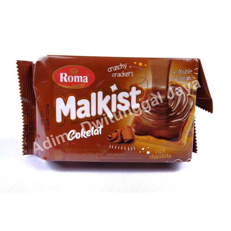 Jual Roma Malkist Chocolate Biscuit / Biskuit Roma Malkist Cokelat 105 ...